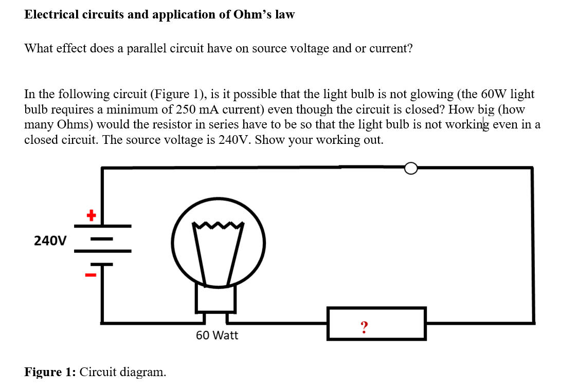 Solved Electrical circuits and application of Ohm's law What | Chegg.com