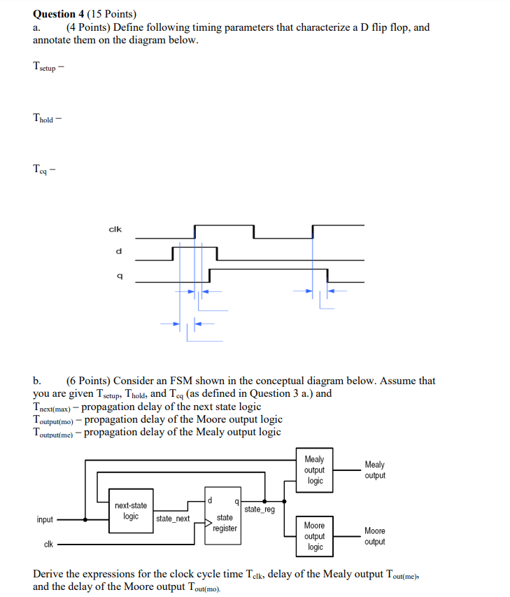 Solved Question 4 (15 Points) a. (4 Points) Define following | Chegg.com