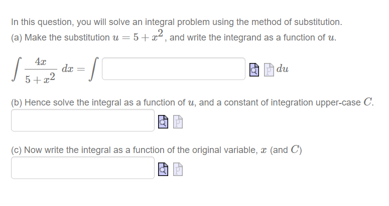 Solved In this question, you will solve an integral problem | Chegg.com