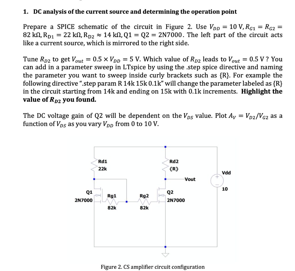 Solved 1. DC analysis of the current source and determining | Chegg.com