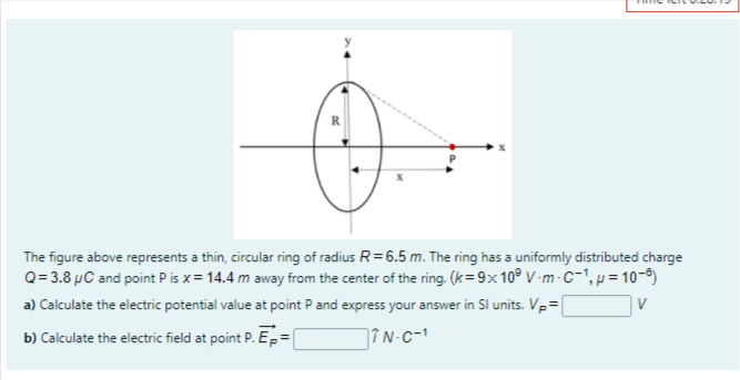 Solved The figure above represents a thin, circular ring of | Chegg.com