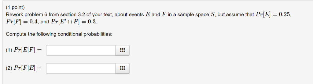 Solved (1 point) Rework problem 5 from section 3.2 of your | Chegg.com