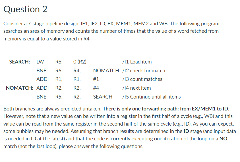 Consider a 7-stage pipeline design: IF1, IF2, ID, EX, | Chegg.com