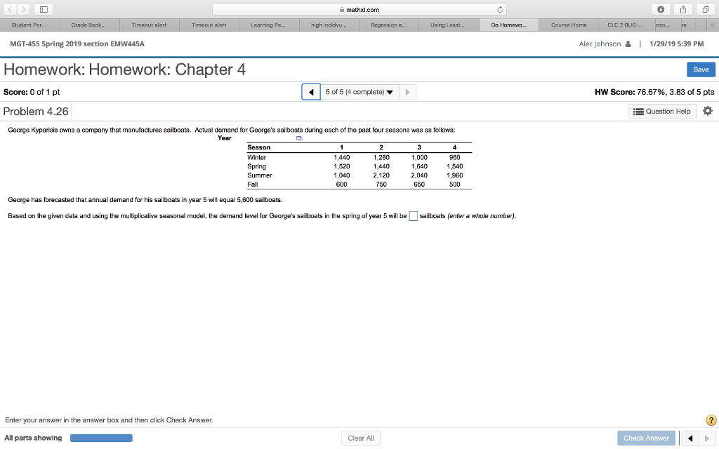 Solved Based On The Given Data And Using The Multiplicative Chegg