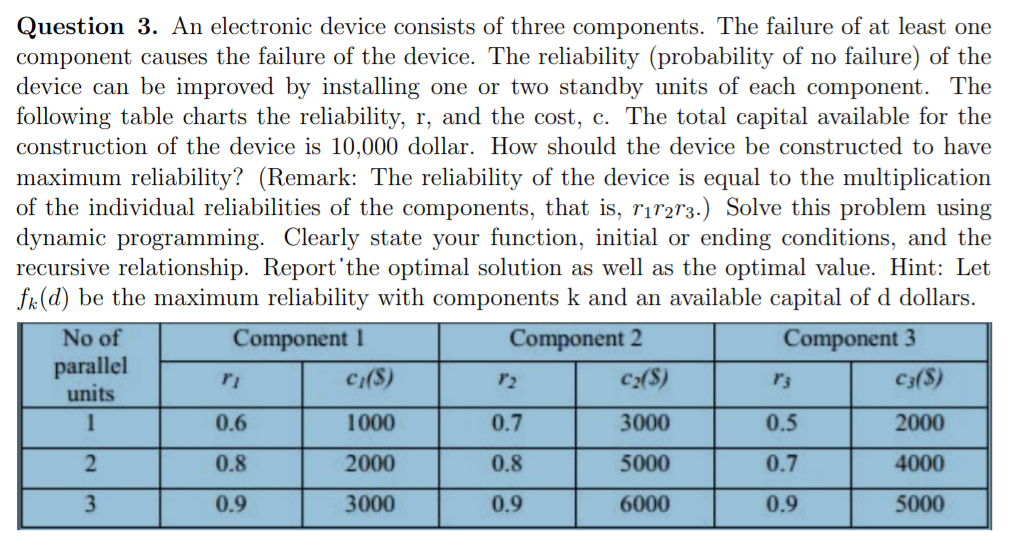 PLEASE SOLVE THIS PROBLEM USING DYNAMIC | Chegg.com