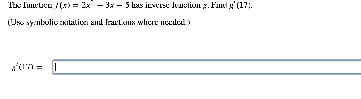 Solved The function f(x) = 2x2 + 3x – 5 has inverse function | Chegg.com
