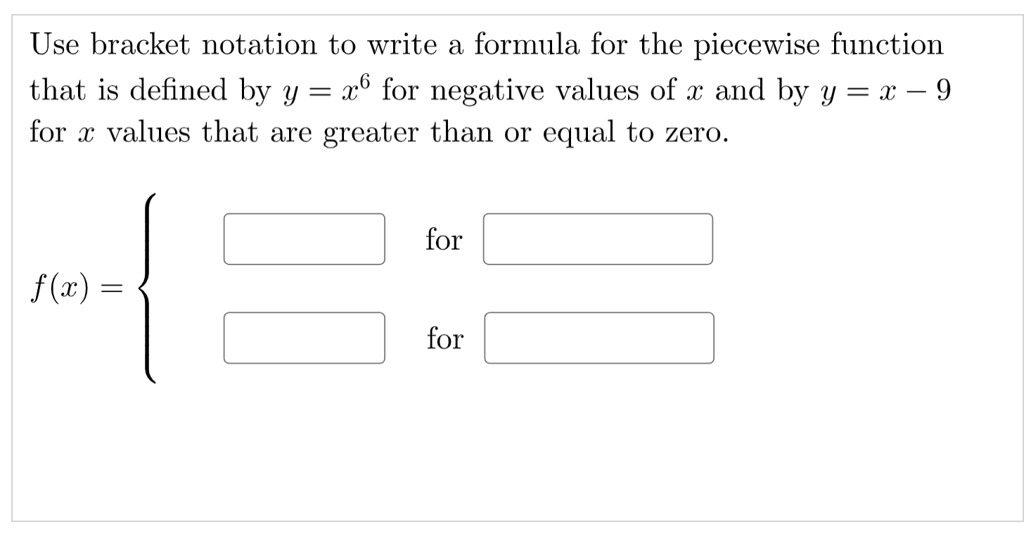 Solved Use Bracket Notation To Write A Formula For The