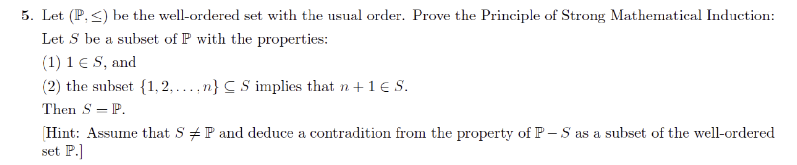 Solved 5. Let (P,≤) be the well-ordered set with the usual | Chegg.com