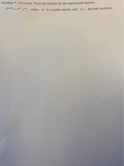 Solved Problem 7. (10 points). Prove the identity for the | Chegg.com