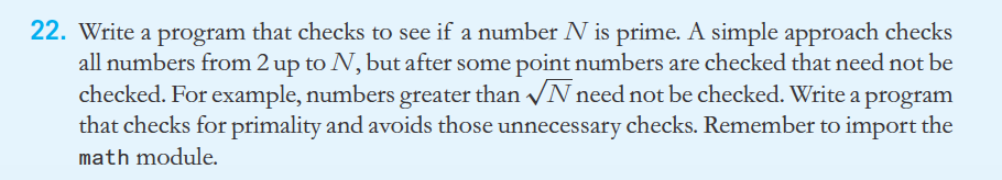 Solved 22. Write a program that checks to see if a number N | Chegg.com