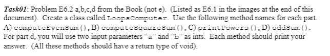 Solved Task01: Problem E6.2 ab.c.d from the Book (note). | Chegg.com