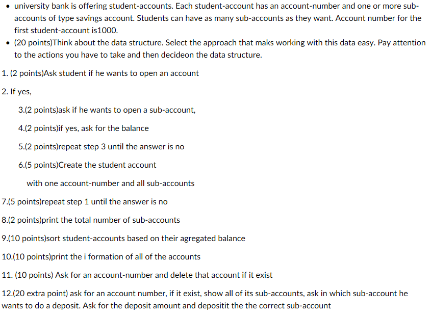 Solved · university bank is offering student-accounts. Each | Chegg.com