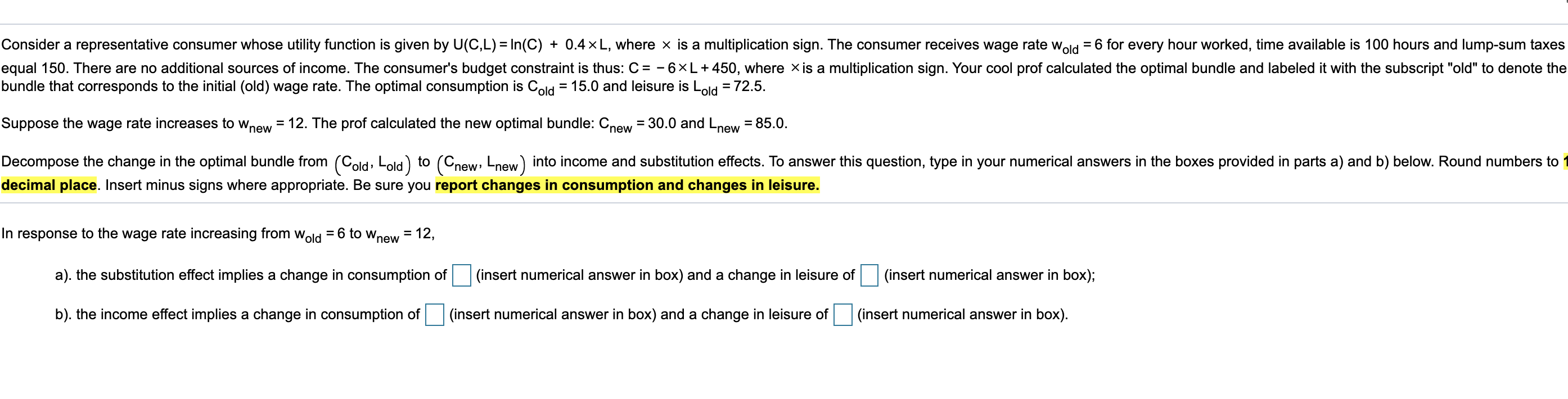 Consider a representative consumer whose utility | Chegg.com