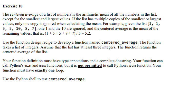 Solved The centered average of a list of numbers is the | Chegg.com