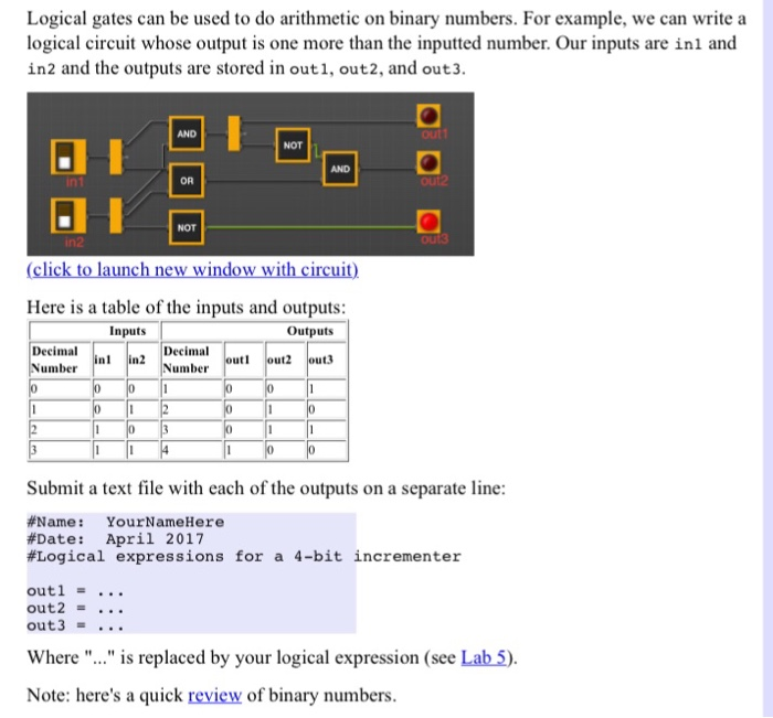 Solved Logical gates can be used to do arithmetic on binary | Chegg.com