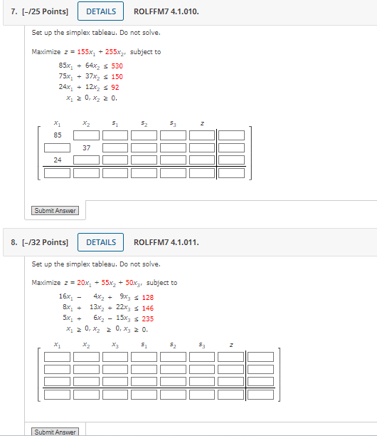 Solved Set up the simplex tableau for the exercise. Do not | Chegg.com