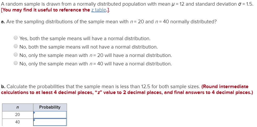 Solved A random sample is drawn from a normally distributed | Chegg.com