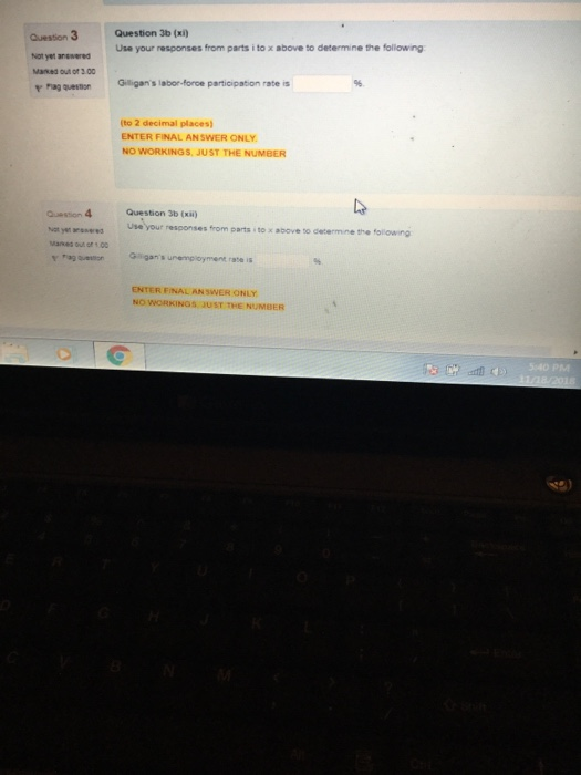 Solved Question 3b (i to x) The following represent | Chegg.com