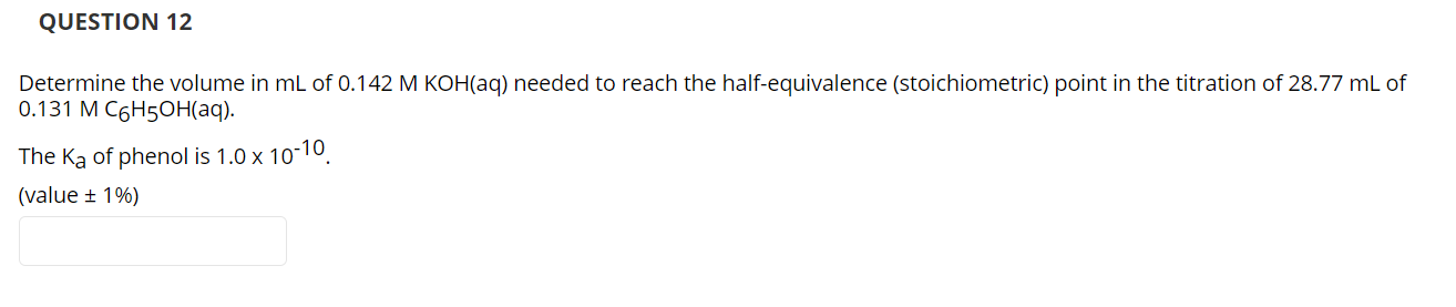 Solved QUESTION 12 Determine the volume in mL of 0.142 M | Chegg.com