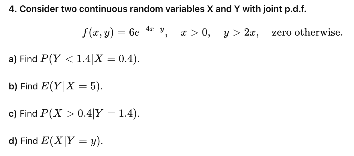 Solved please do all questionsConsider two continuous random | Chegg.com