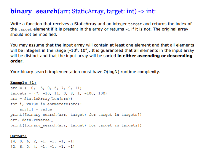 import random import time from static_array import | Chegg.com