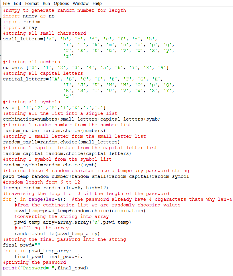 Solved File Edit Format Run Options Window Help #numpy to | Chegg.com