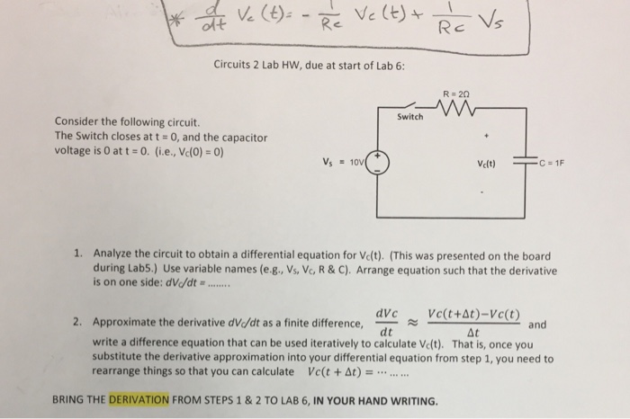 Solved Consider The Following Circuit The Switch Closes At