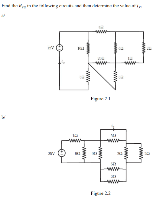 Solved Find the Req in the following circuits and then | Chegg.com