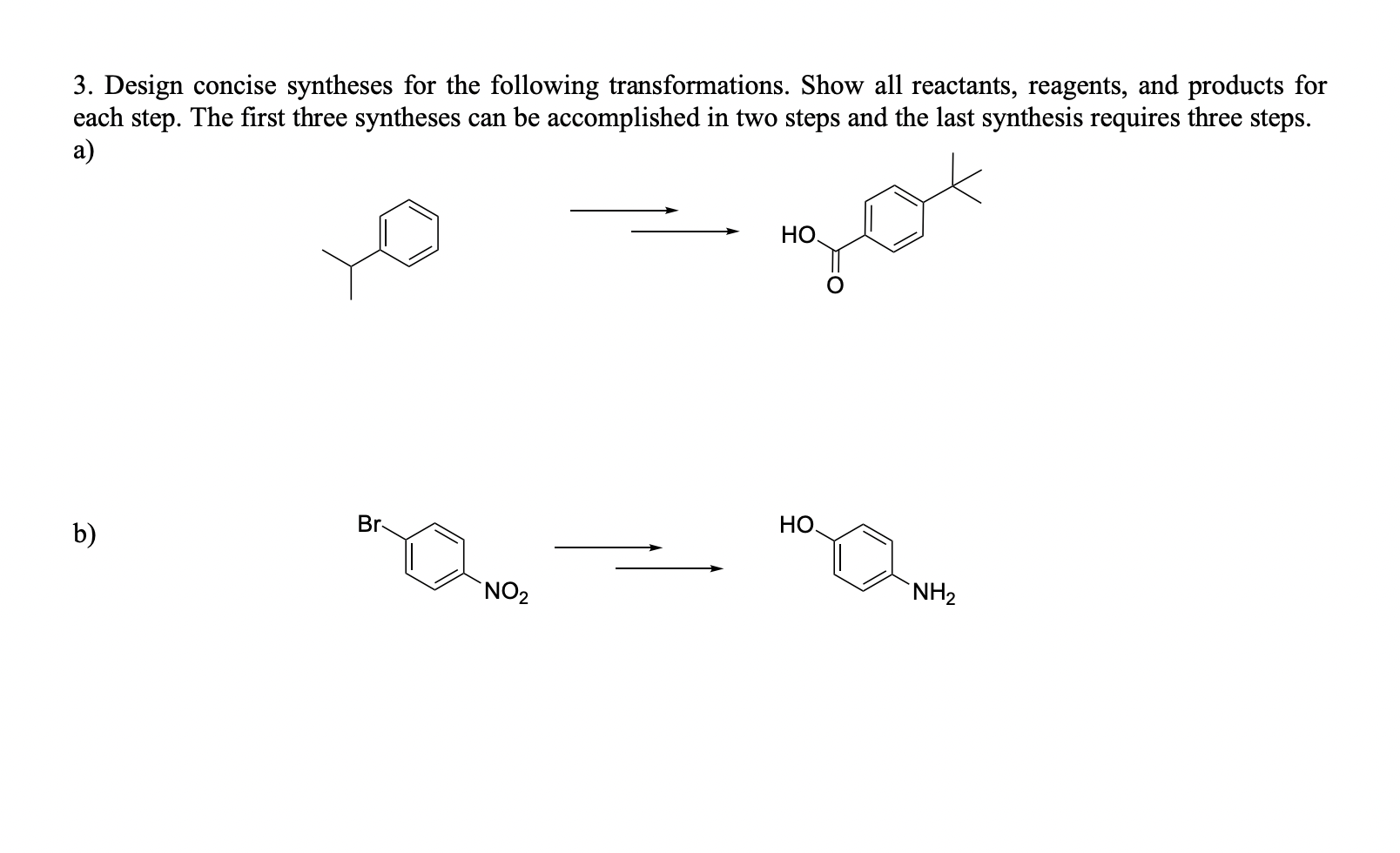 Solved 3. Design concise syntheses for the following | Chegg.com