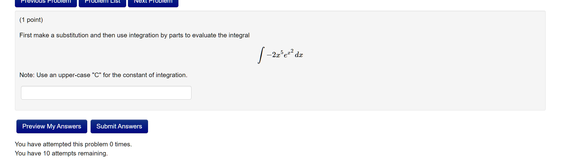 Solved Evaluate the integral using integration by parts with | Chegg.com