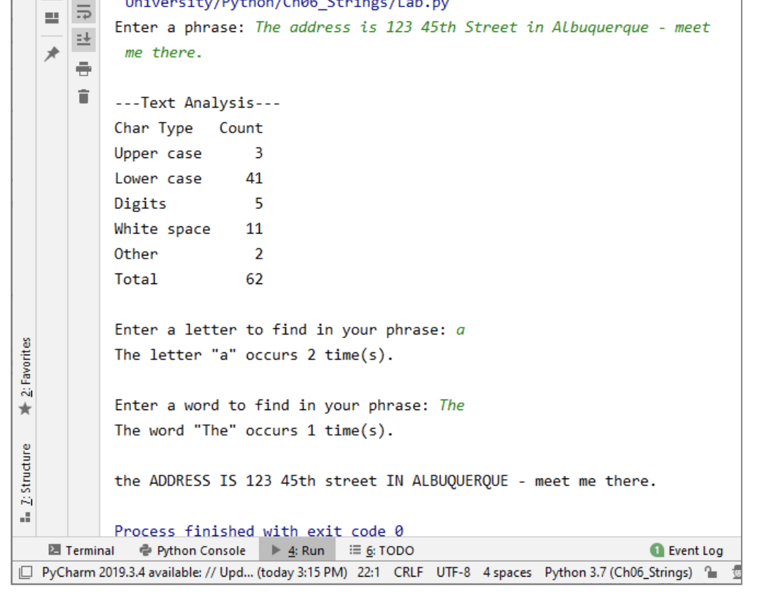 Solved 1. Text Analysis: Write a program that will prompt | Chegg.com