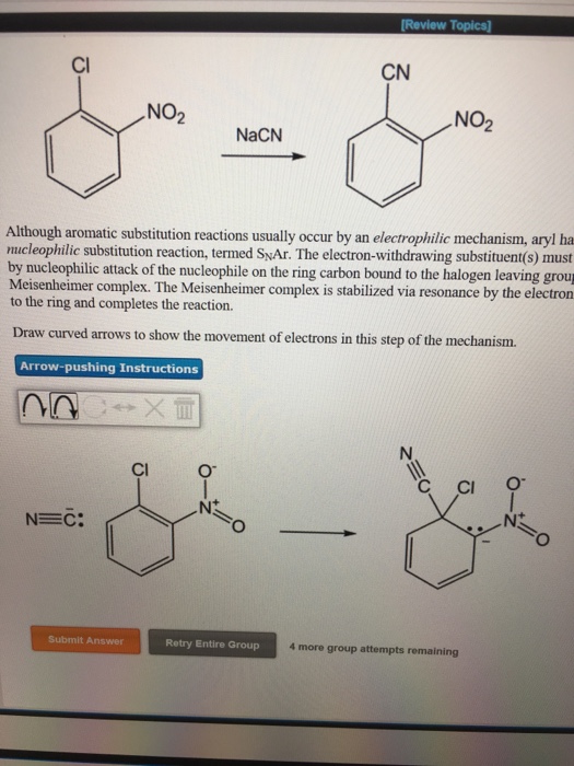 Solved [Review Topics] Cl CN NO NO2 NaCN Although aromatic | Chegg.com