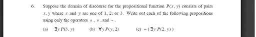 Solved 6 Suppose the domain of discourse for the | Chegg.com