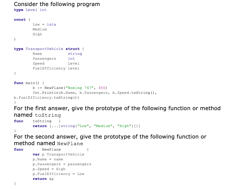 Consider the following program type Level int const | Chegg.com