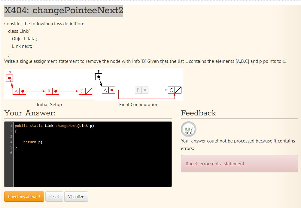 Solved X404: changePointeeNext2 Consider the following class | Chegg.com