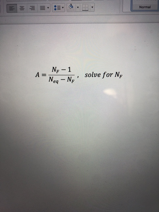 Solved Normal NF 1 solve for NF | Chegg.com