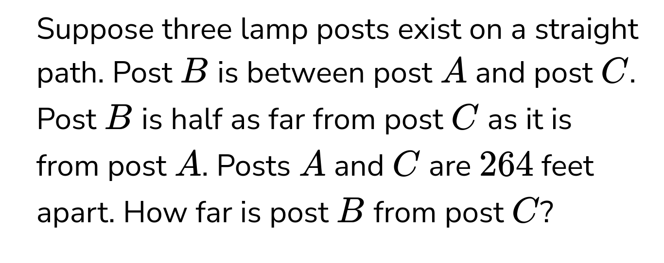 Solved Suppose three lamp posts exist on a straight path. | Chegg.com
