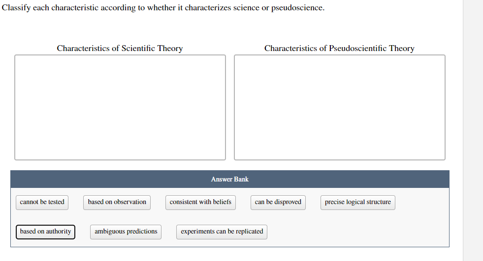 Solved Classify each characteristic according to whether it | Chegg.com Solved Classify each characteristic according to whether it | Chegg.com