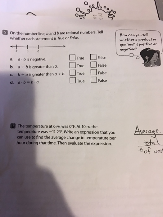 Solved 0 On the number line, a and b are rational numbers. | Chegg.com