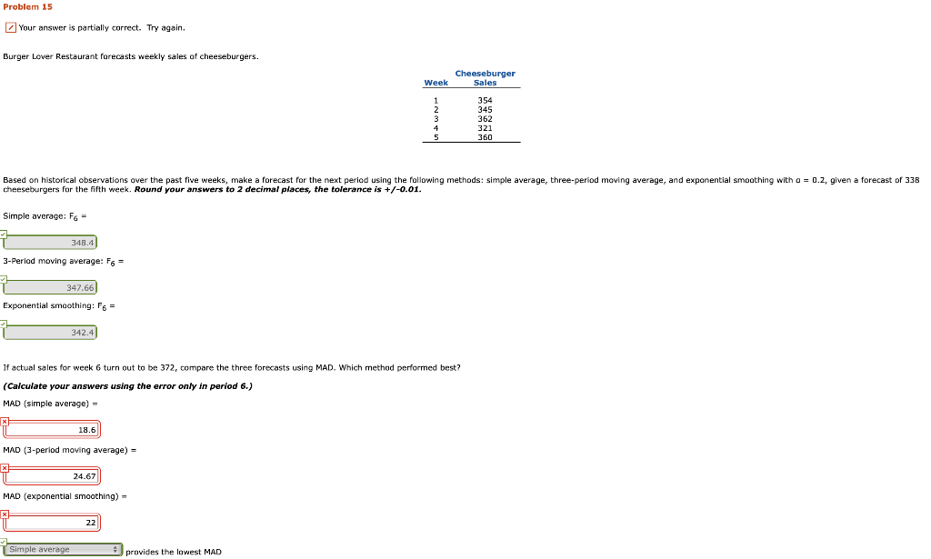 Solved Problem 15 Your Answer Is Partially Correct Try