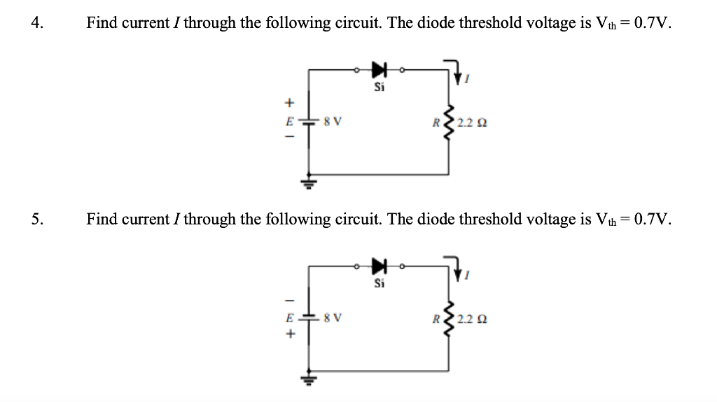 Solved 4. Find current I through the following circuit. The | Chegg.com