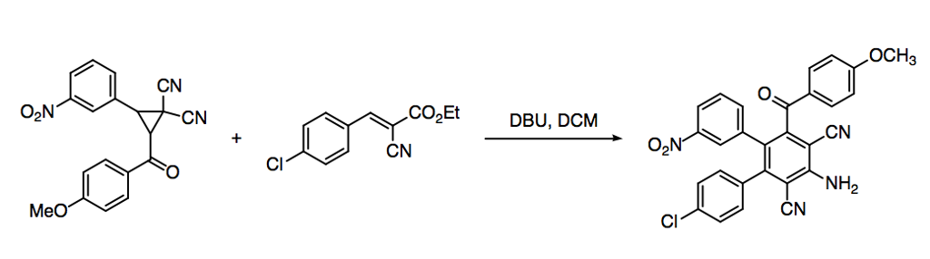 OCH3 CN O2N CN CO2Et DBU, DCM CN O2N Cl C) NH2 MeO Cl | Chegg.com
