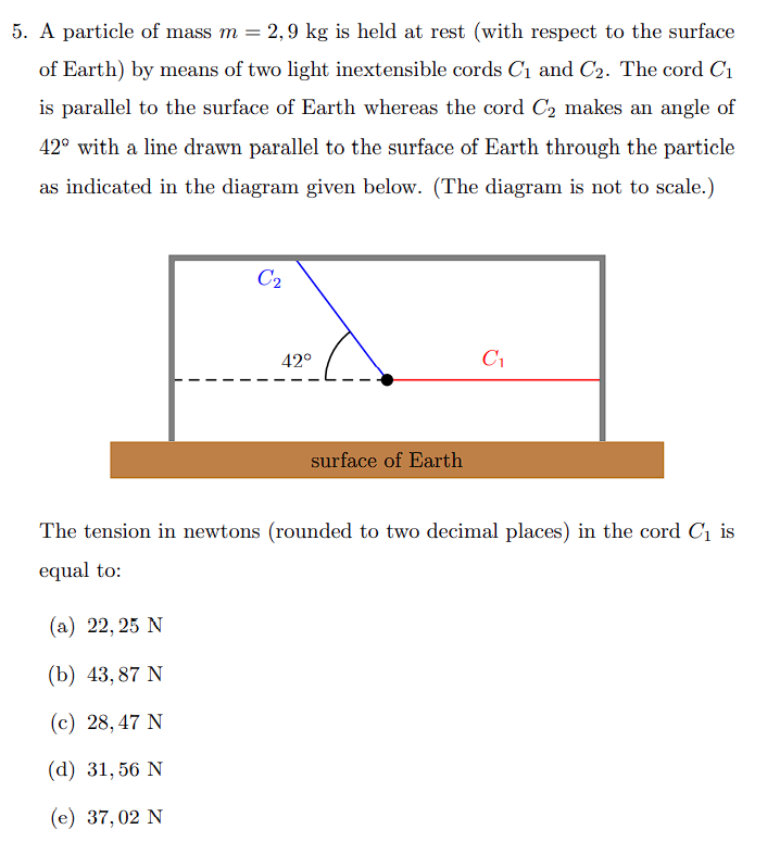 Solved 5. A particle of mass m=2,9 kg is held at rest (with | Chegg.com