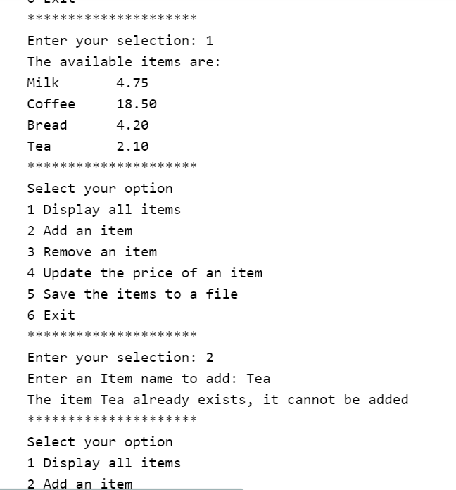 Solved Write A Python Program That Manages A Store With The 