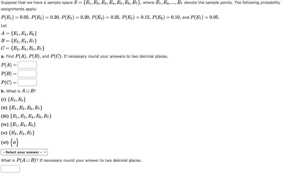 Solved Suppose that we have a sample space | Chegg.com