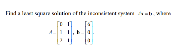 Solved Find a least square solution of the inconsistent | Chegg.com