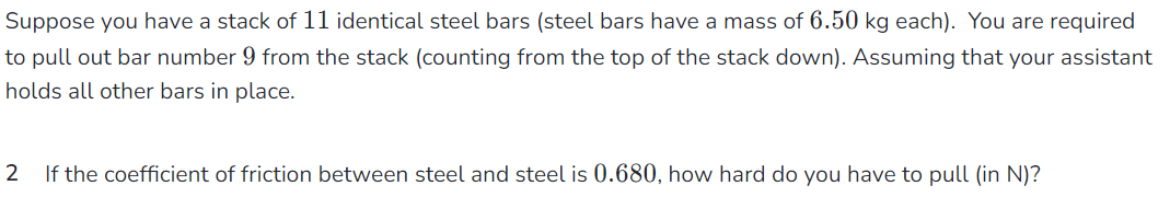 Solved Suppose you have a stack of 11 identical steel bars | Chegg.com