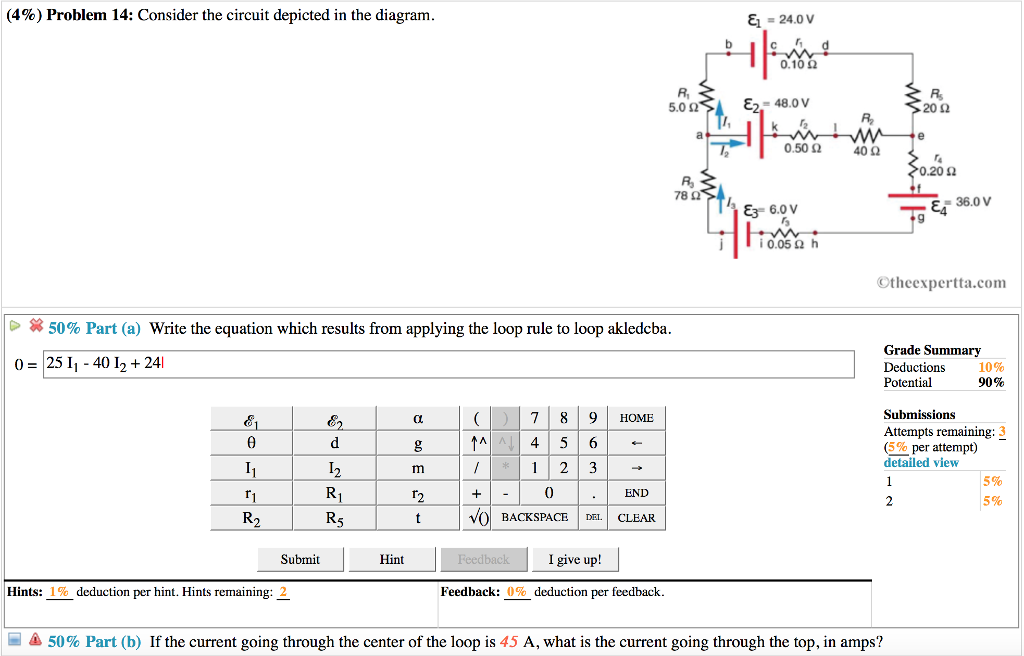 Solved (496) Problem 14: Consider the circuit depicted in | Chegg.com