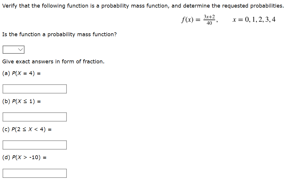 Solved Verify that the following function is a probability | Chegg.com