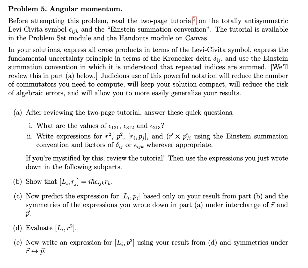 Solved Problem 5. Angular momentum. Before attempting this | Chegg.com